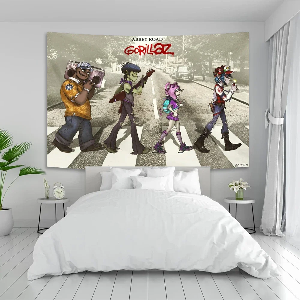 Music-Band-Gorillaz-Punk-Rock-Tapestry-Large-Fabric-Wall-Hanging-Cover ...