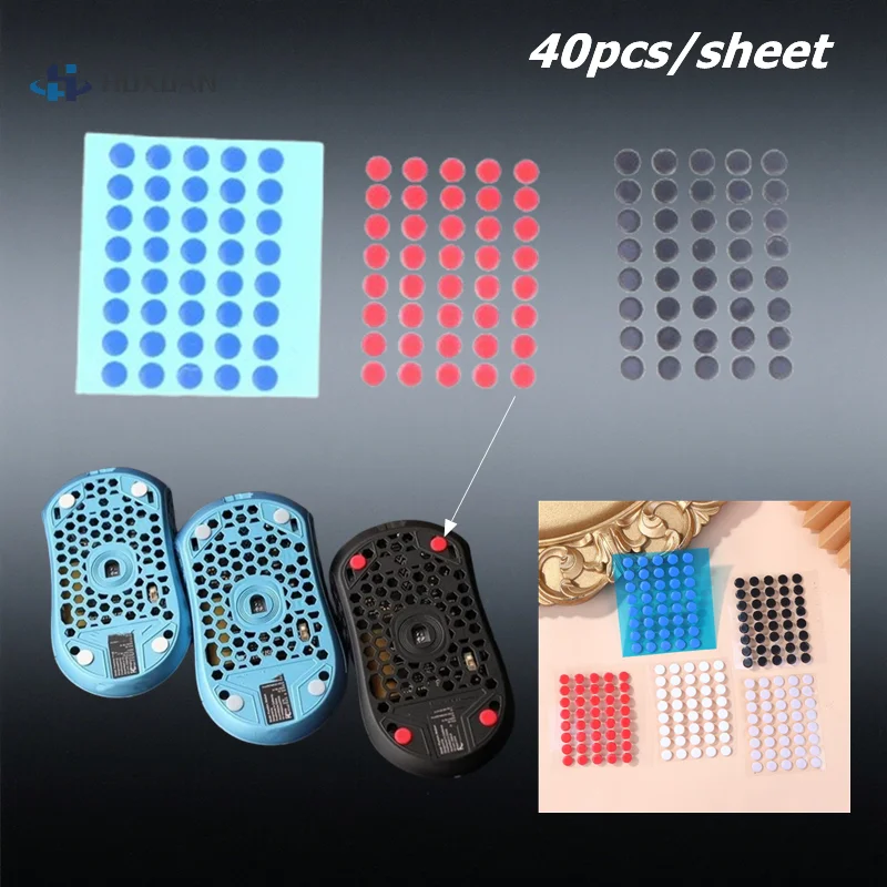 40pcs/sheet Small Dots Skates DIY For Mouse Foot Glide Feet Sticker ...