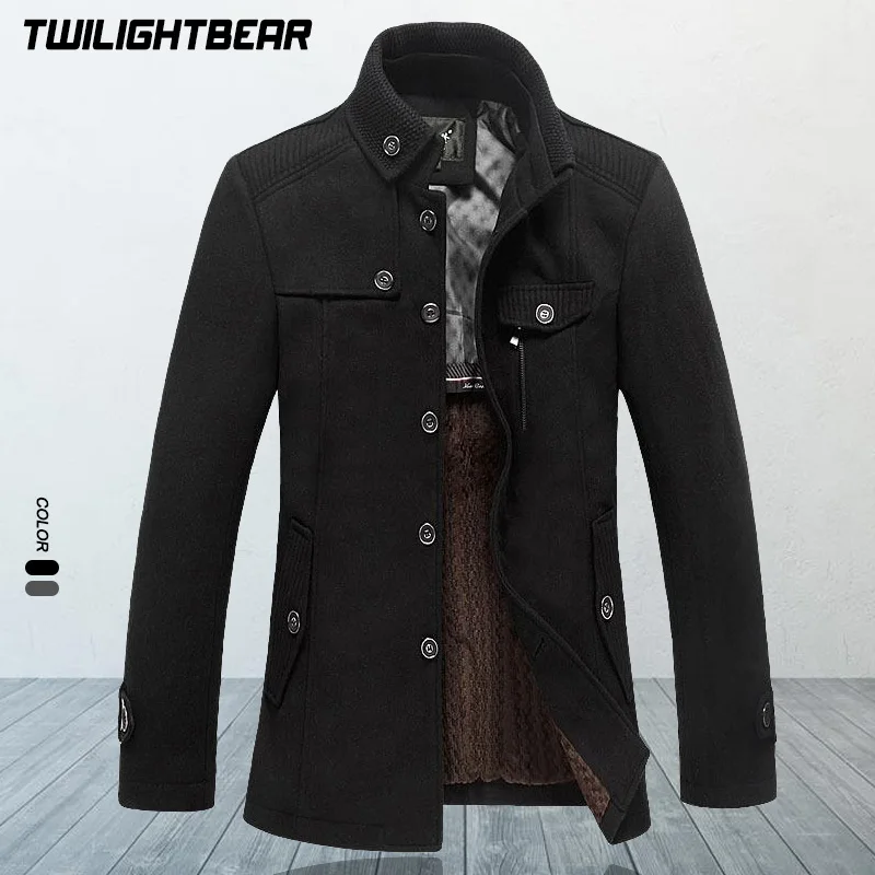 Winter Men's Jacket Wool Coat Male Overcoat Business Casual Woollen ...