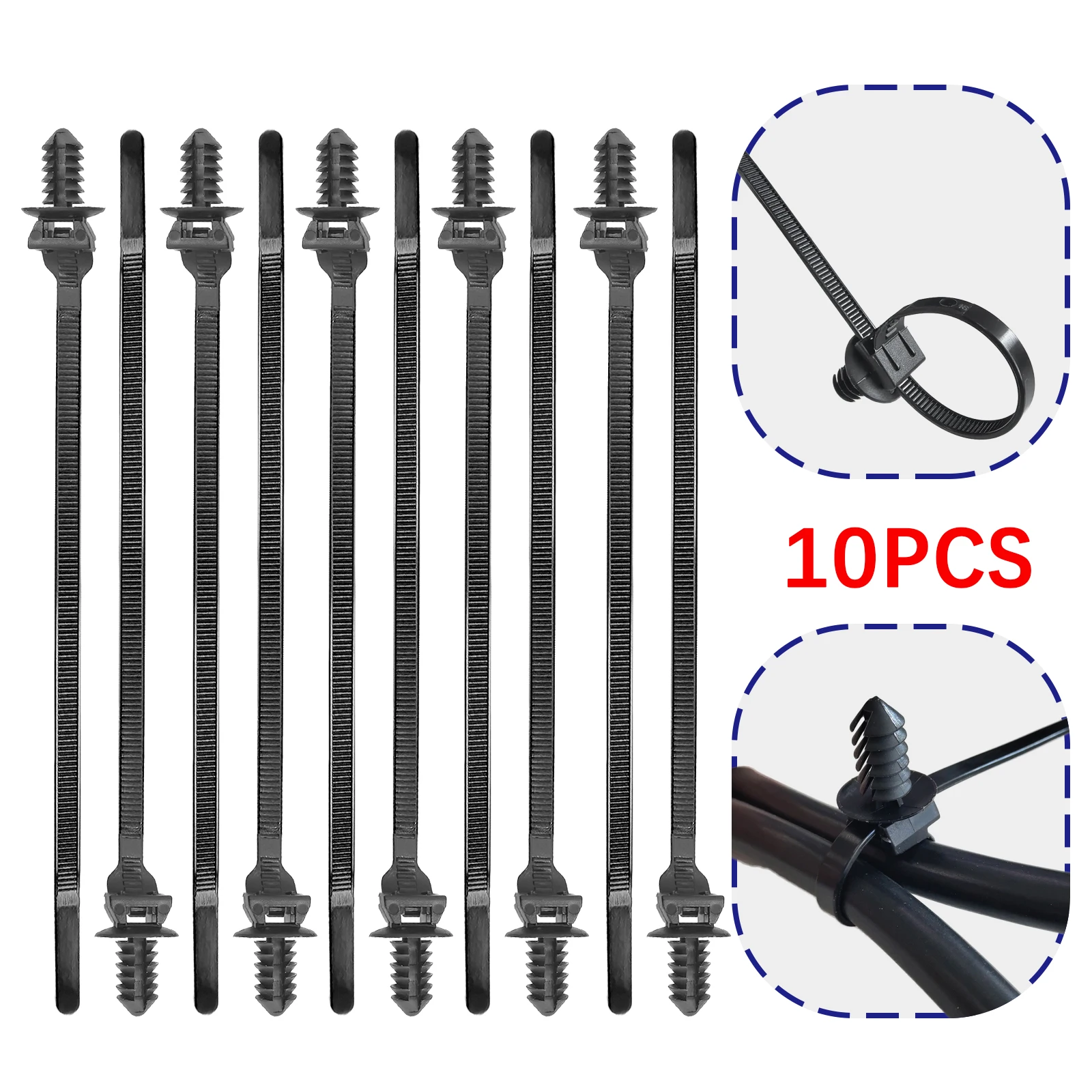 10PCS Nylon Car Wiring Harness Fastener Car Cable Fixed Buckle Clip ...