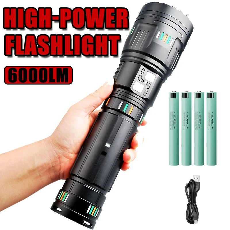 High-power-LED-Flashlight-Powerful-6000lm-Tactical-Flashlight-Super ...