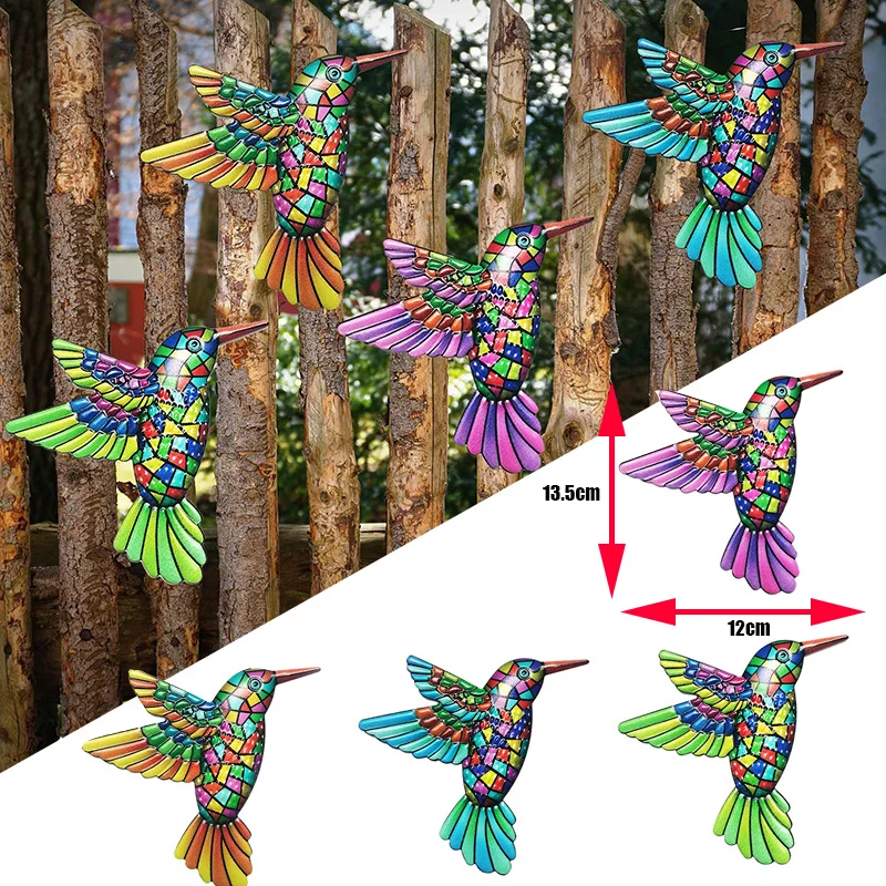1-4PCS-Metal-Bird-Wall-Art-Sculpture-Outdoor-Hanging-Ornament-For ...