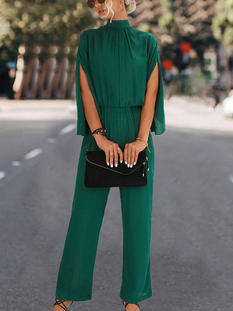 Monos-elegantes-para-mujer-ropa-de-calle-holgada-con-cuello-levantado-y ...