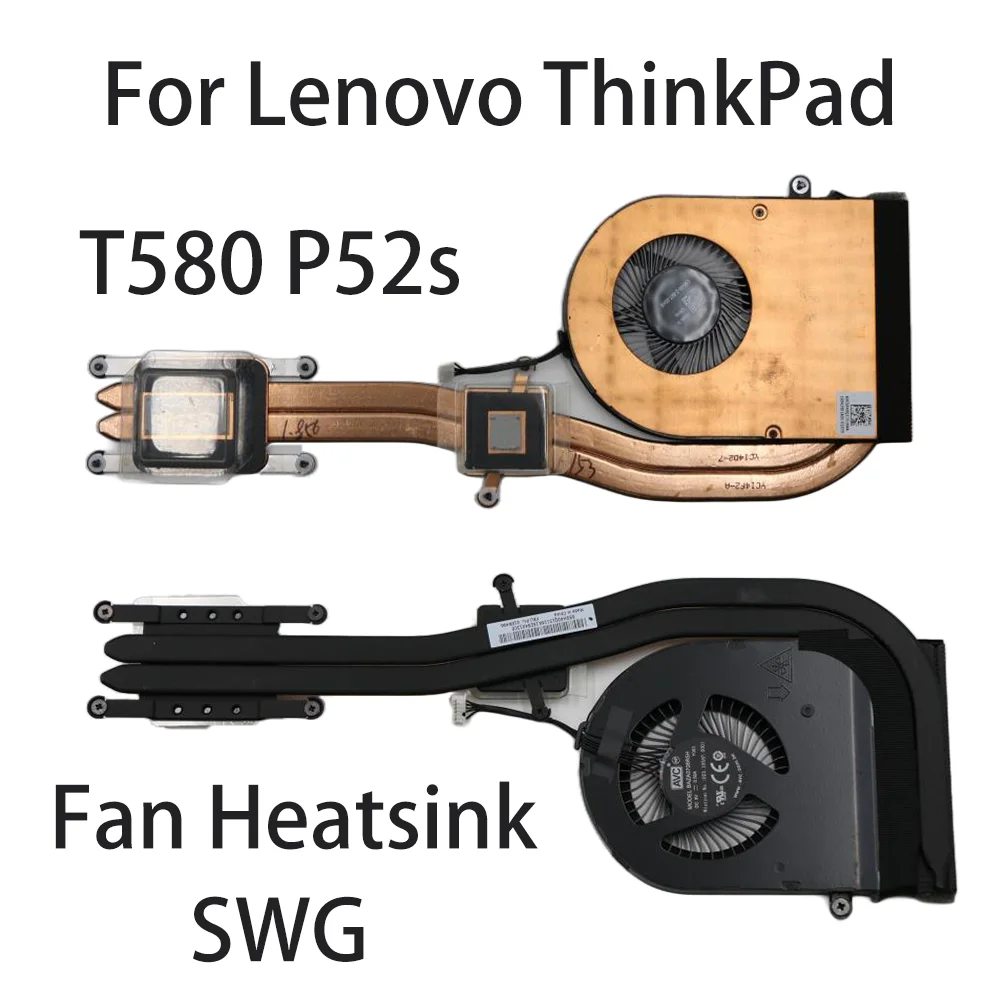 Original For Lenovo ThinkPad T580 P52s Laptop Fan Heatsink CPU Cooler ...