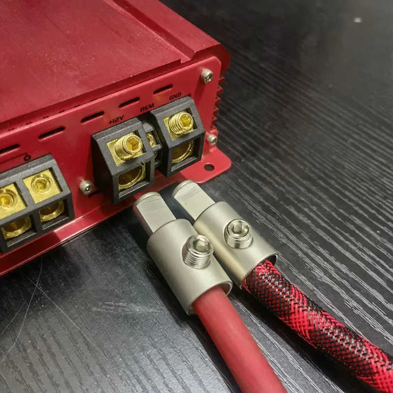 Car Audio Wire Power Amplifier Plugged Into High-power Power Supply ...