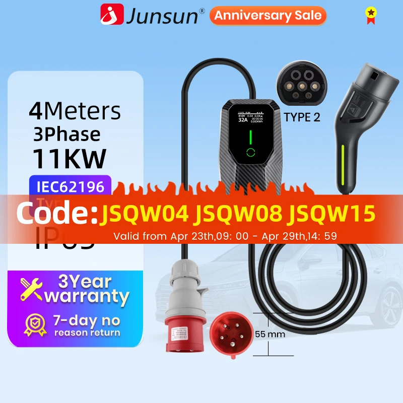 Junsun-equipo-el-ctrico-para-coche-cargador-ev-tipo-2-wallbox-11kw-7kw ...