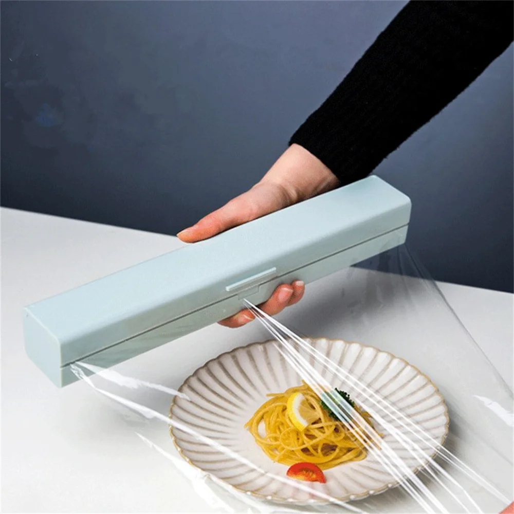 Kitchen-Cling-Film-Cutting-Box-Food-Wrap-Cutter-Dispenser-Foil-Cling ...