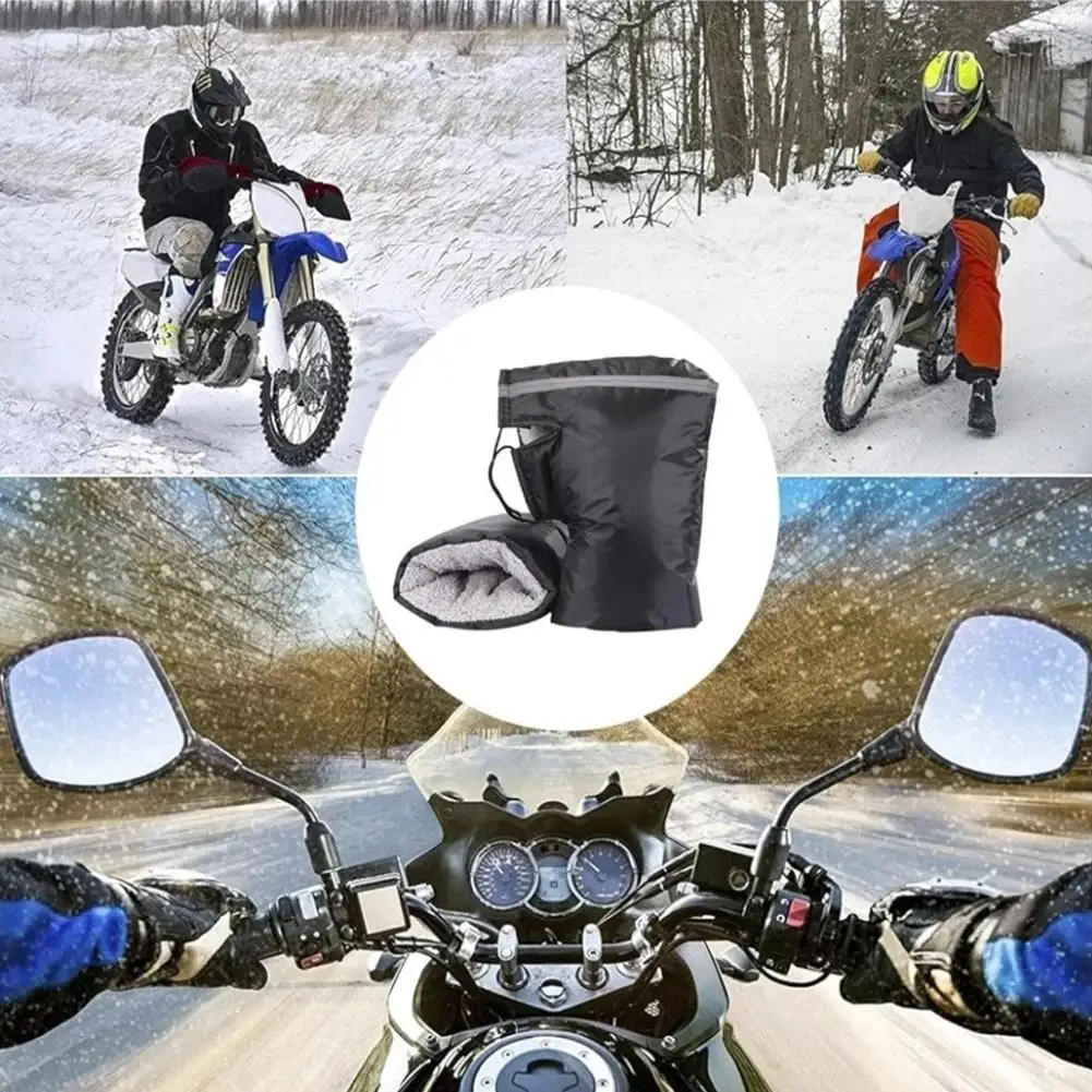 Motorcycle Handlebar Mittens for Winter Windproof Warm Motorcycle Hand ...