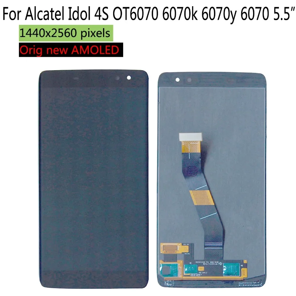 Shyueda-100-Oig-NEW-AMOLED-For-Alcatel-Idol-4S-6070-OT6070-6070k-6070y ...