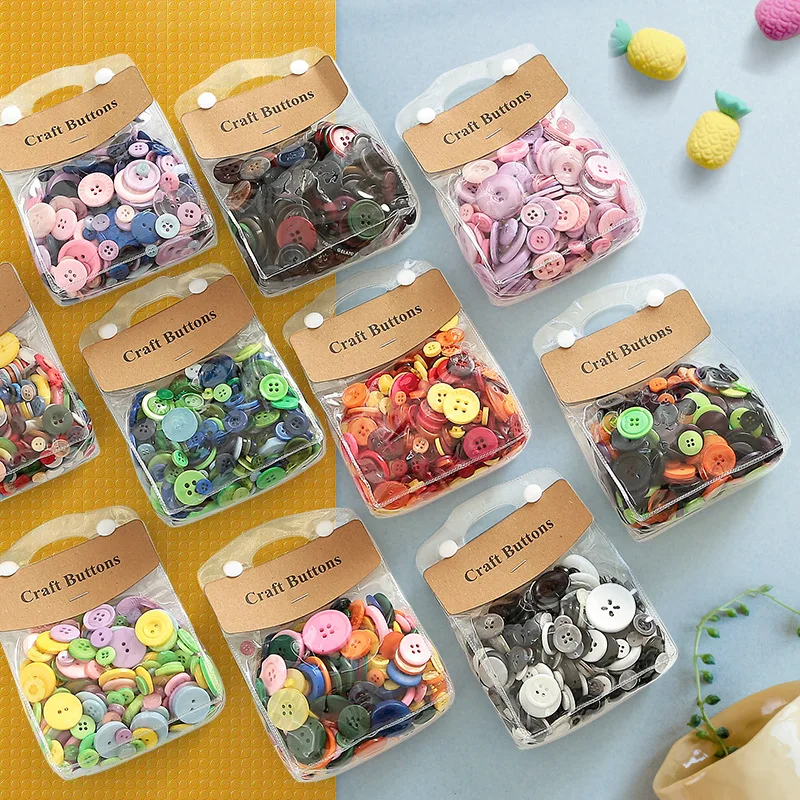 Colored-Resin-Button-Mixed-Packaging-DIY-Handmade-Button-Pasting ...