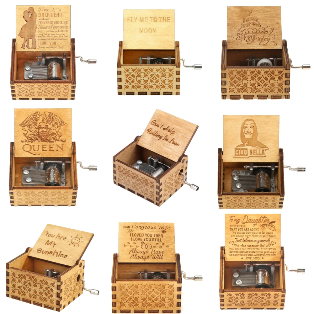 Retro-Carved-Wood-Music-Box-Creative-Chic-Wooden-Hand-Cranked-Music-Box ...