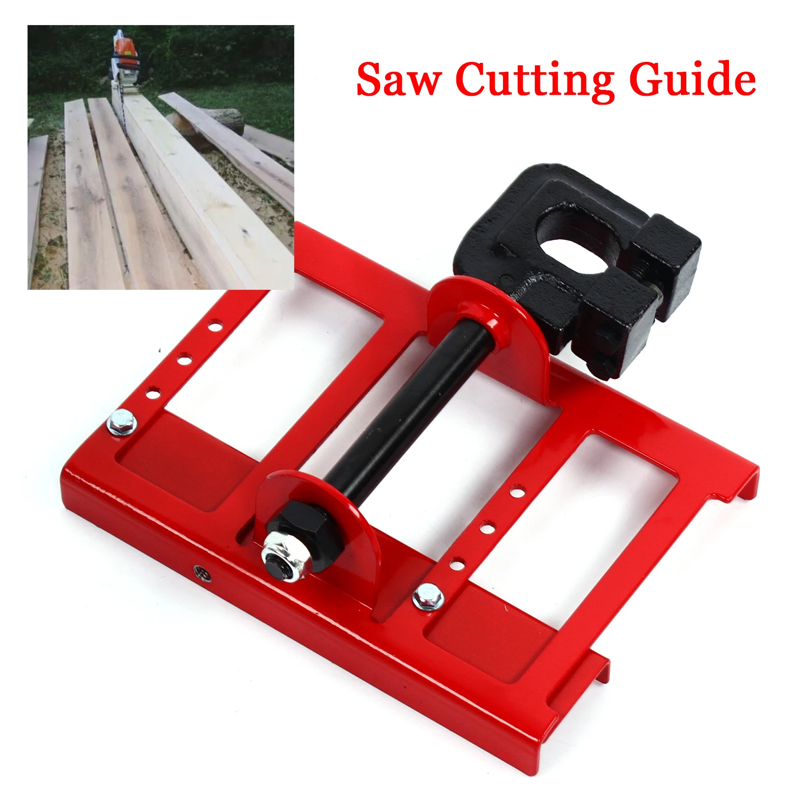 160MM-Mill-Lumber-Cutting-Guide-Saw-Steel-Timber-Chainsaw-Attachment ...