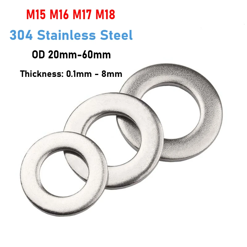 M15 M16 M17 M18 304 Stainless Steel Gasket Ultra-thin Metal Screw Flat ...