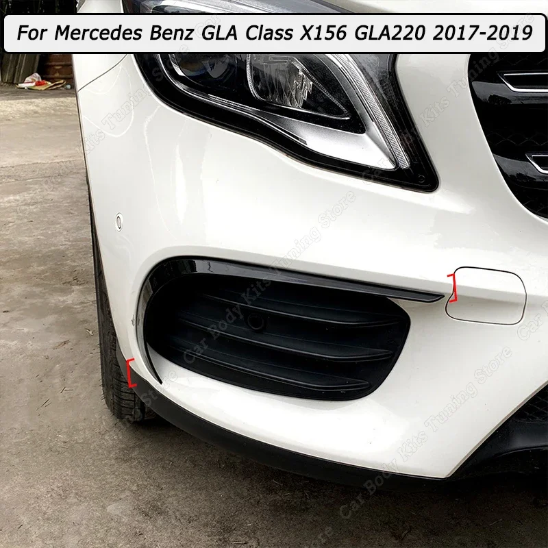Car Front Bumper Spoiler Wind Knife Body Kits Tuning Gloss Black ABS ...