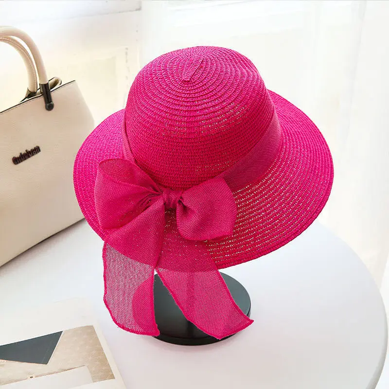 New Women's Summer Shade Hat Foldable Sun Hat Large Brim Beach Hat ...