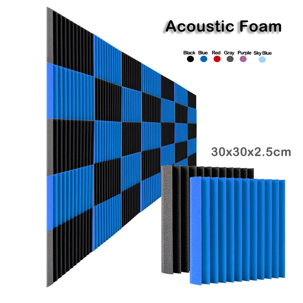 12-24Pcs-12-X12-X1-Acoustic-Foam-Panel-Studio-Soundproof-Sponge-Sound ...