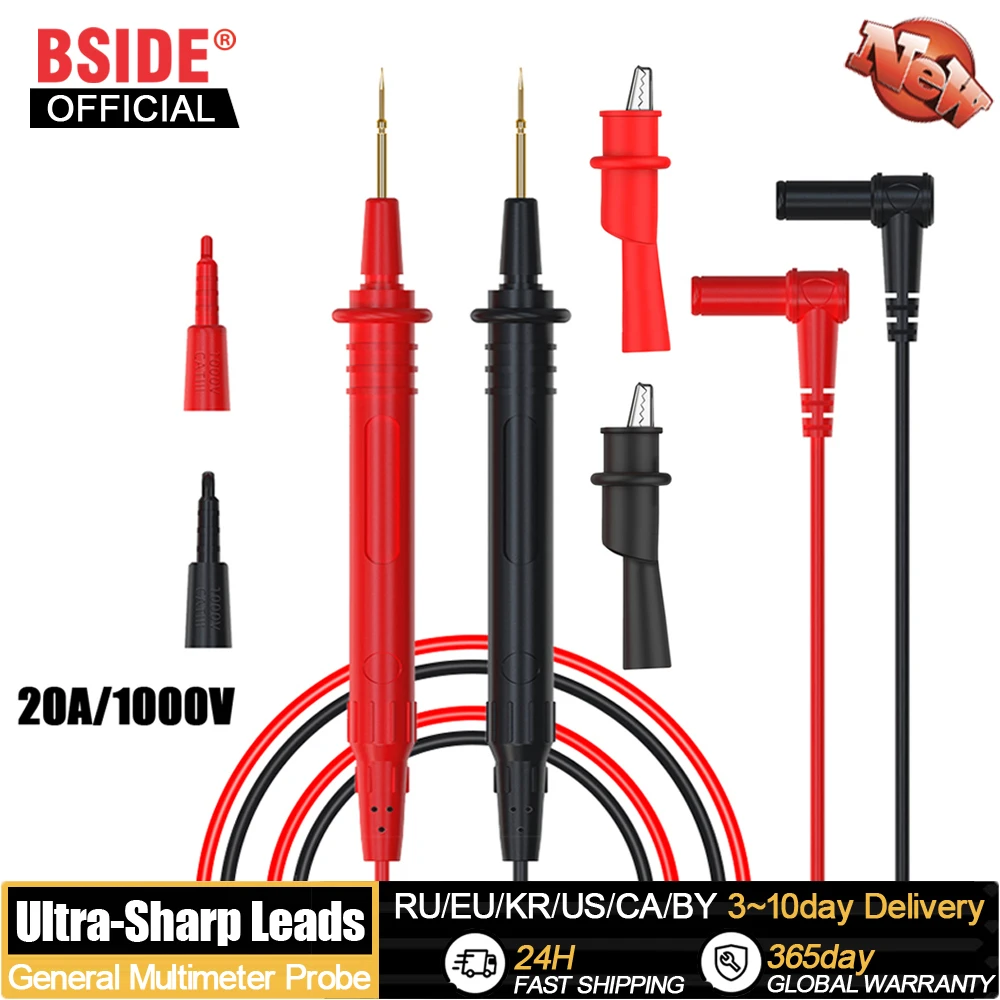 Ultra-Sharp Multimeter Probe Test Leads Alligator Clip Wire High ...