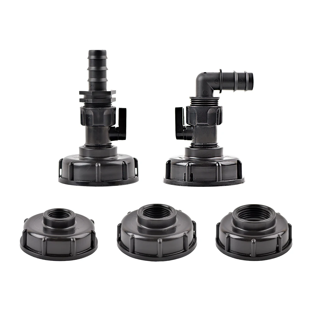 S60x6 Thread Plastic IBC Tank Tap to Barb 16mm 20mm 25mm PE Hose Elbow ...