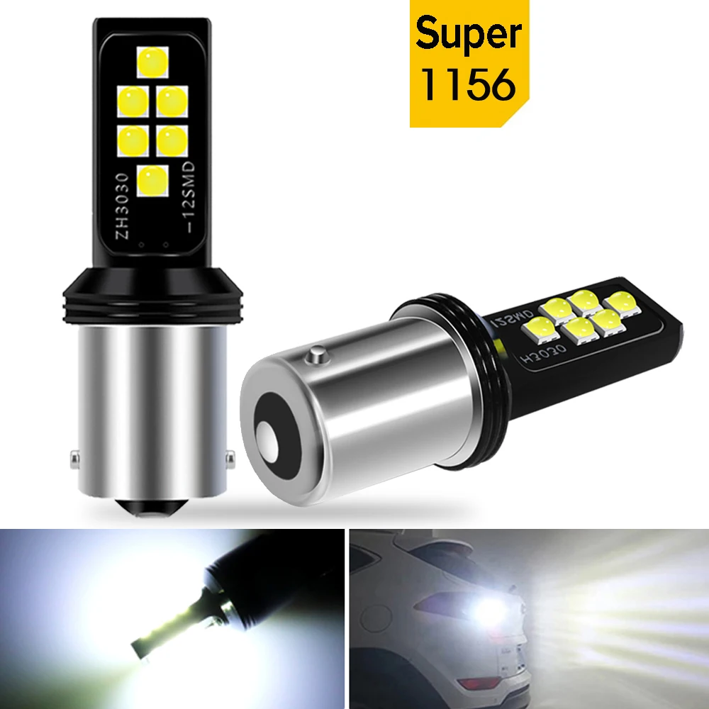 2pcs 1156 Ba15s P21w Led 1156 T20 7443 W21/5w Bulb 3030smd 1157 7528 7506 Bay15d P21/5w Car Turn ...