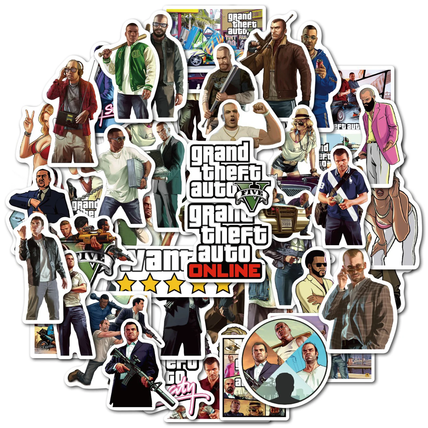 10-50-Stuks-Spel-Gta-Stickers-Grand-Diefstal-Auto-Pack-Koelkast-Laptop ...