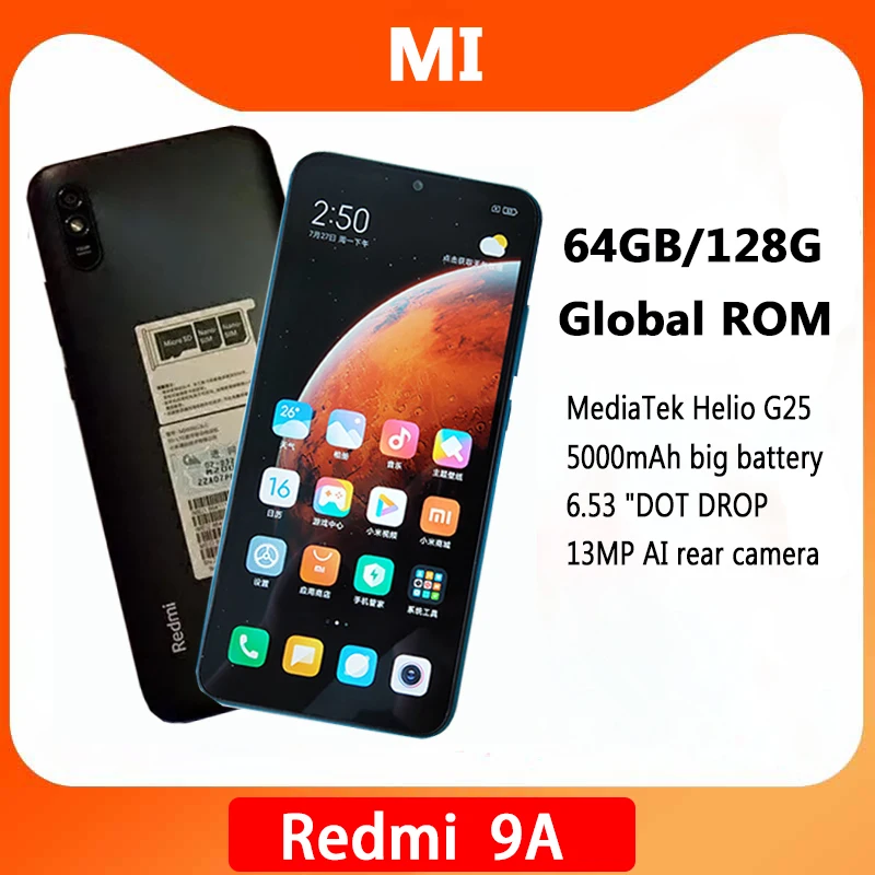 Global-ROM-Redmi-9A-9-A-Smartphone-6-53-Dot-Drop-Full-Screen-Display ...