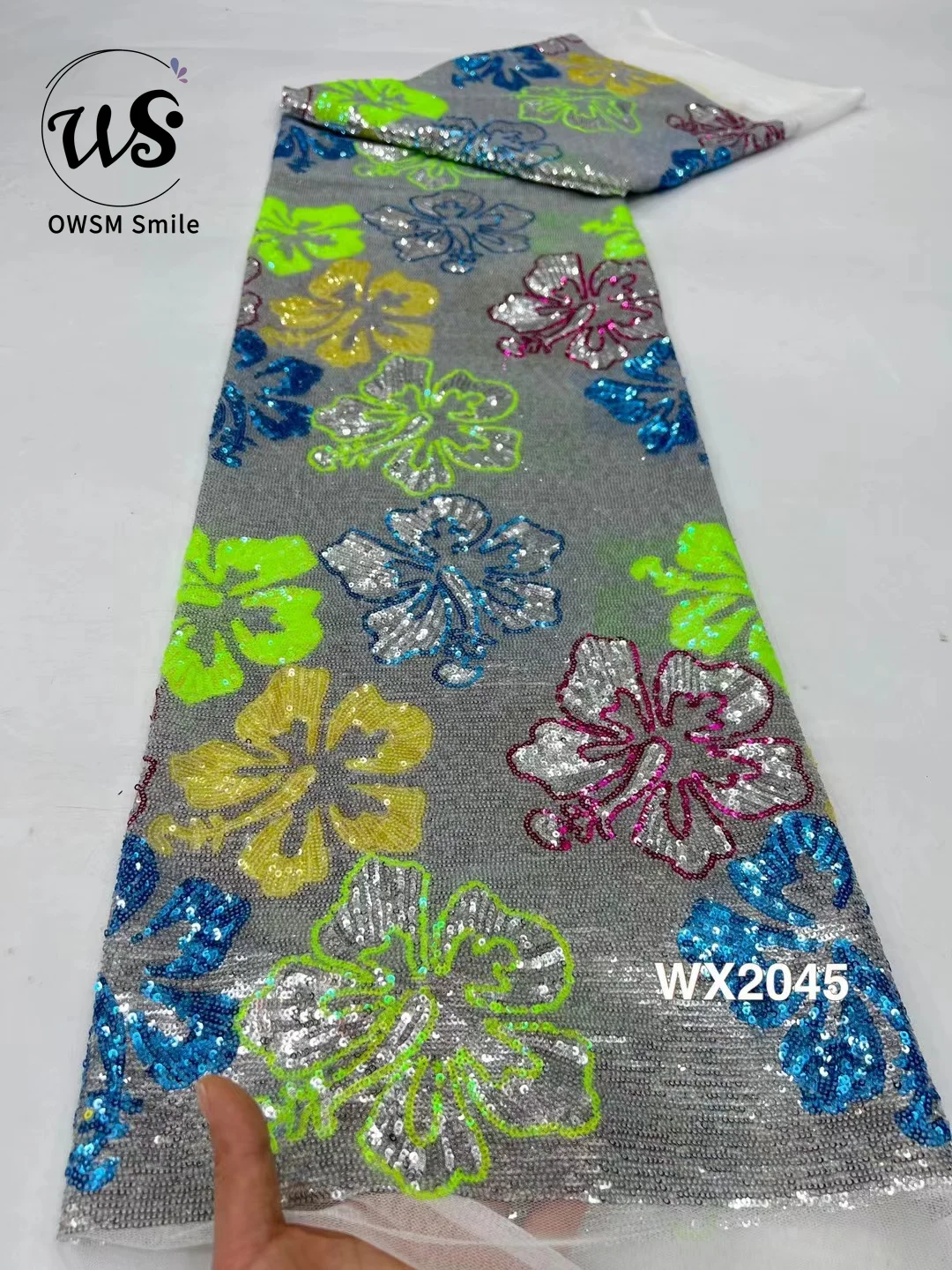 Sequined-Net-Lace-Fabric-for-Party-Evening-Dress-Unique-Design-Embossed ...