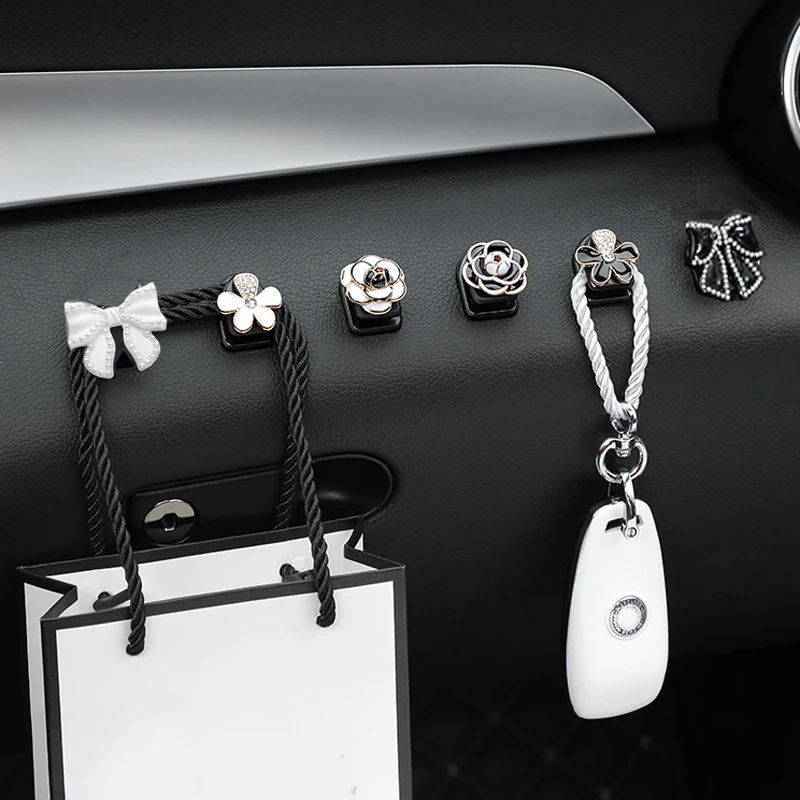 Creative Cartoon Rhinestone Mini Car Hooks Seat Back Holder For Keys ...