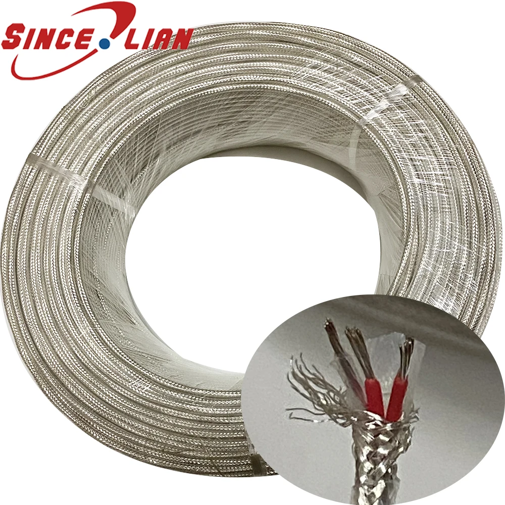 PT100 3 core silver plated shielded high temperature wire thermocouple ...