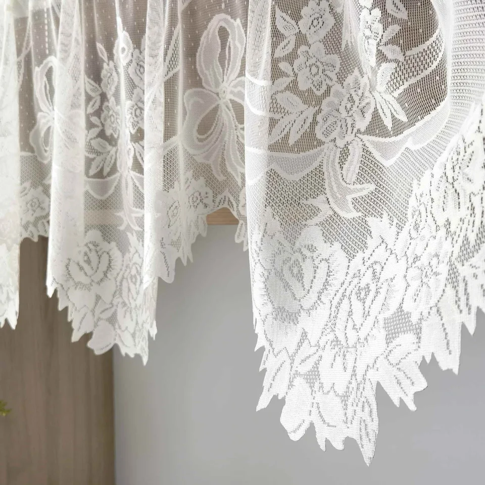 Cortinas De Encaje Chantilly Cortina De Gasa De Lino Bordada E