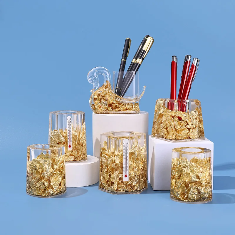 1Pcs-Style-Random-New-Oil-Liquid-Floating-Quicksand-Pen-Holder-Desktop ...