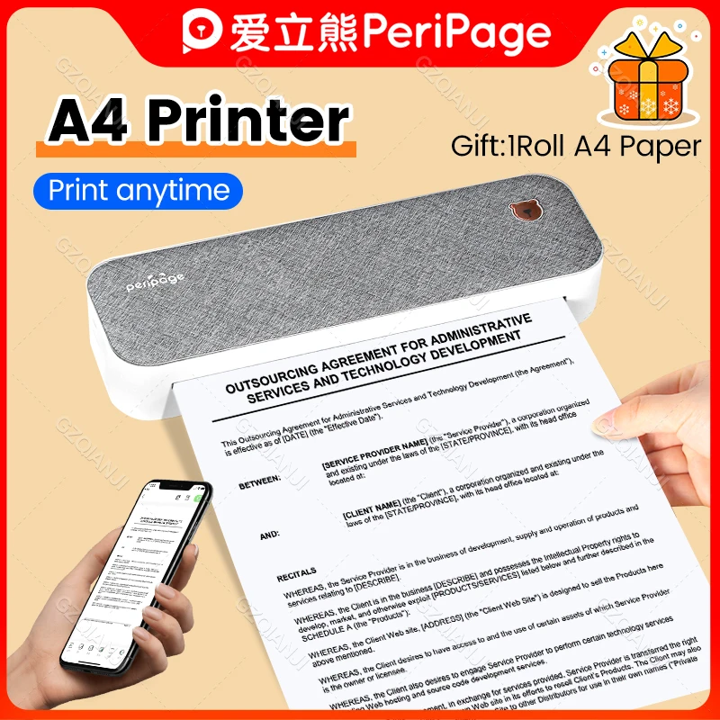 Mobile Android Bluetooth A4 Portable Printer | Bluetooth Portable ...