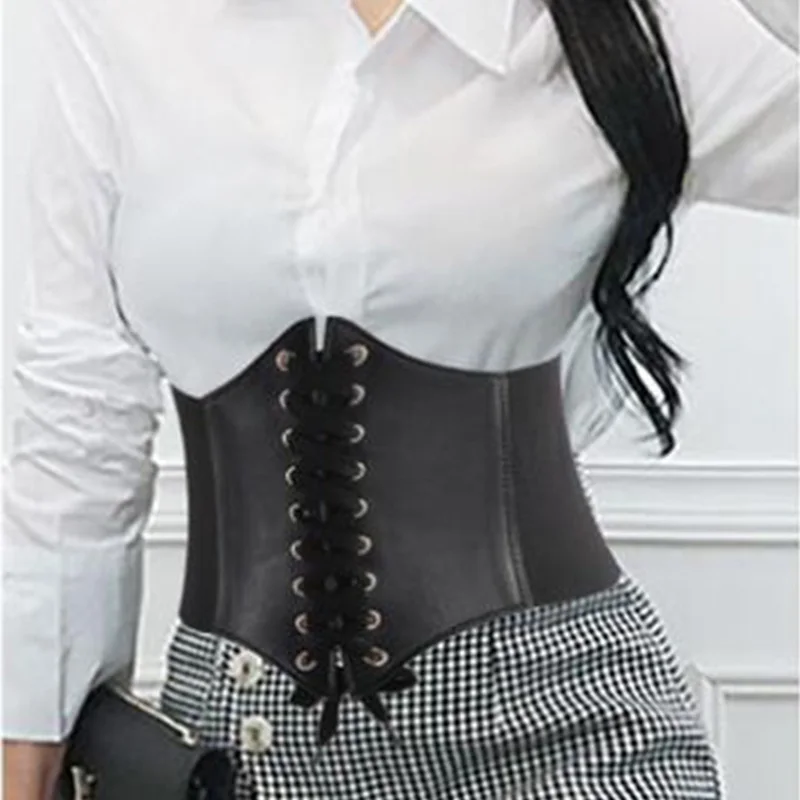 Women's Corset Body Shapewear Sexy Wide Leather Belt Cummerbunds Strap ...