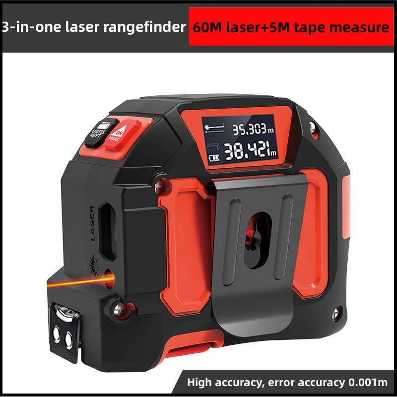 60m Laser Measuring Tape Measure Laser Rangefinder Infrared Intelligent ...