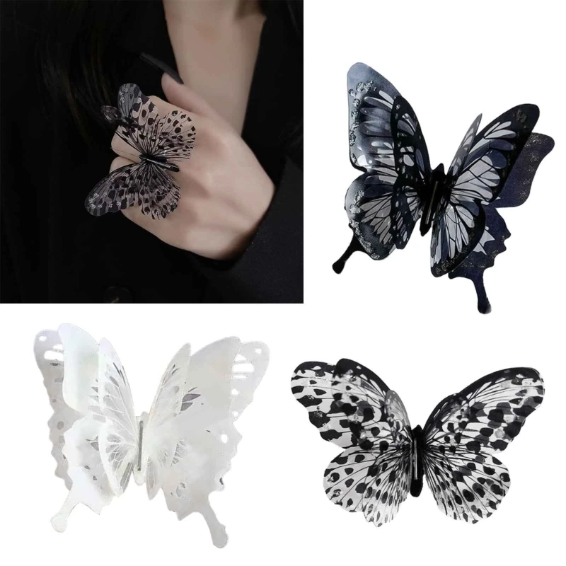 2023-Punk-Schmetterlingsring-Schwarzer-bertreibender-dreidimensionaler ...