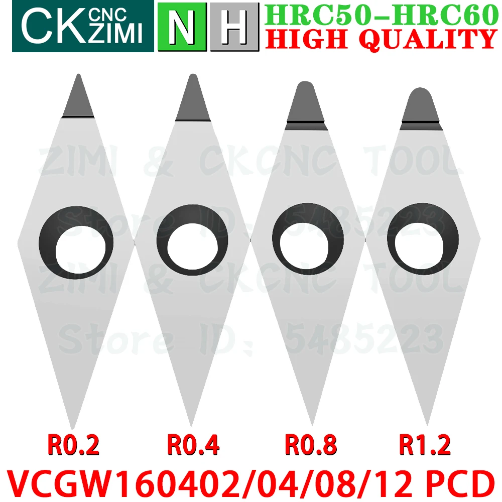 VCGW160402 VCGW160404 VCGW160408 VCGW160412 PCD inserts Diamond turning inserts CNC Metal lathe ...