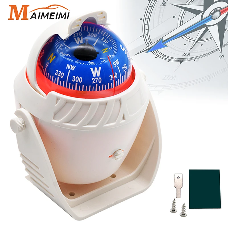 B-ssola-de-navega-o-marinha-preta-com-luz-LED-Electronic-Sea-Pivoting ...