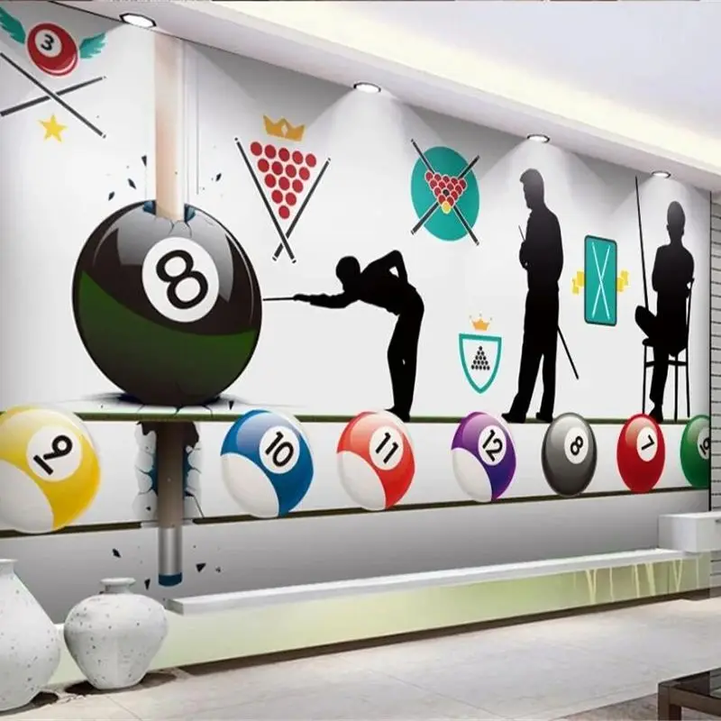 Custom-3d-wallpaper-creative-pool-billiard-club-bar-internet-bar ...