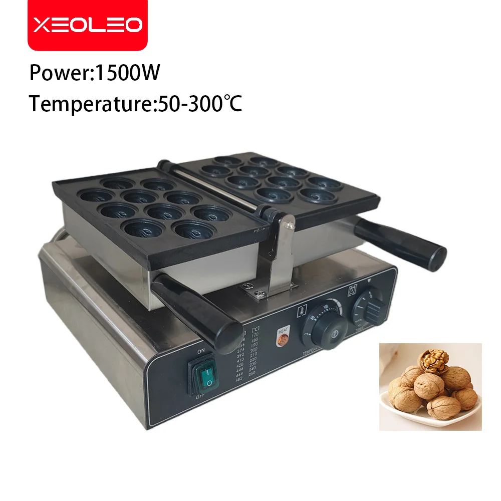 XEOLEO-Electric-Waffle-Makers-1400W-10-Holes-Walnut-Shape-Waffle-Making ...