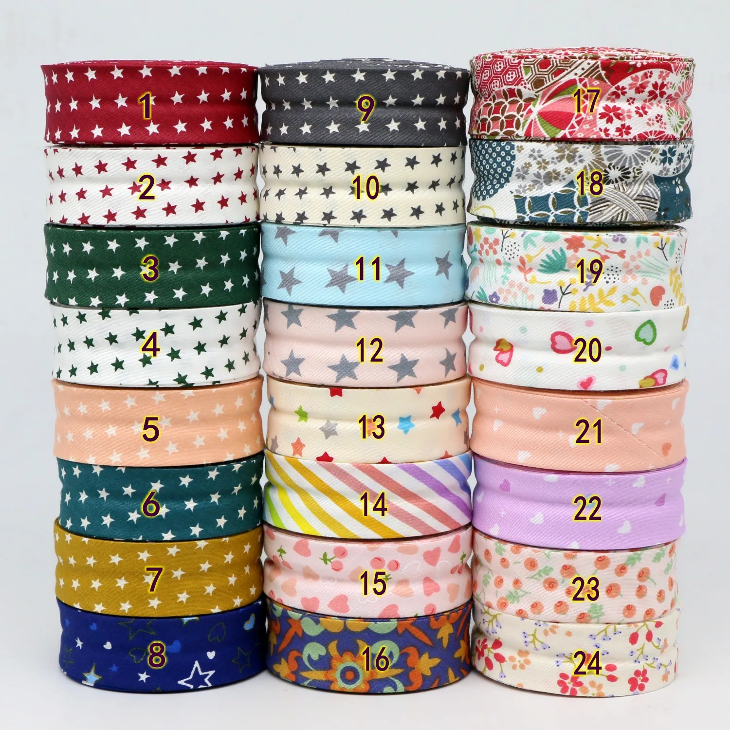 Star-series-Soft-Cotton-Bias-Tape-Folded-Binding-Edge-cloth-strip-for ...