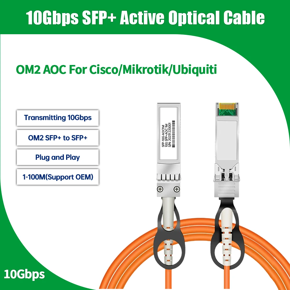 10G SFP+ OM2 3/5/7/10/20M AOC Cable 10GBASE Active Optical SFP Cable ...