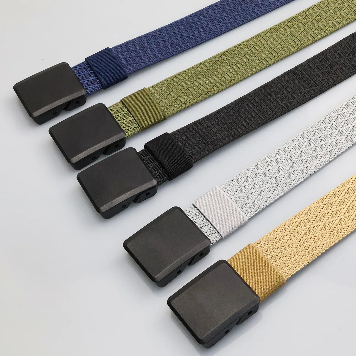 Casual Plastic Smooth Buckle Nylon Belt Men and Women Universal ...