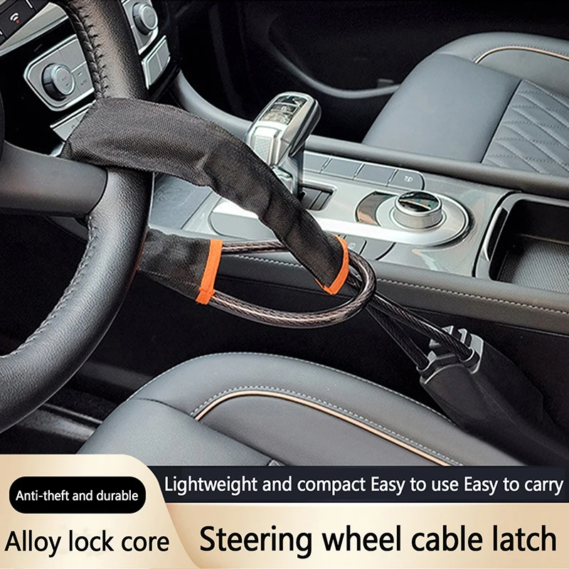 Universal-Car-Steering-Wheel-Lock-With-Seat-Belt-Buckles-Sturdy-Lock ...