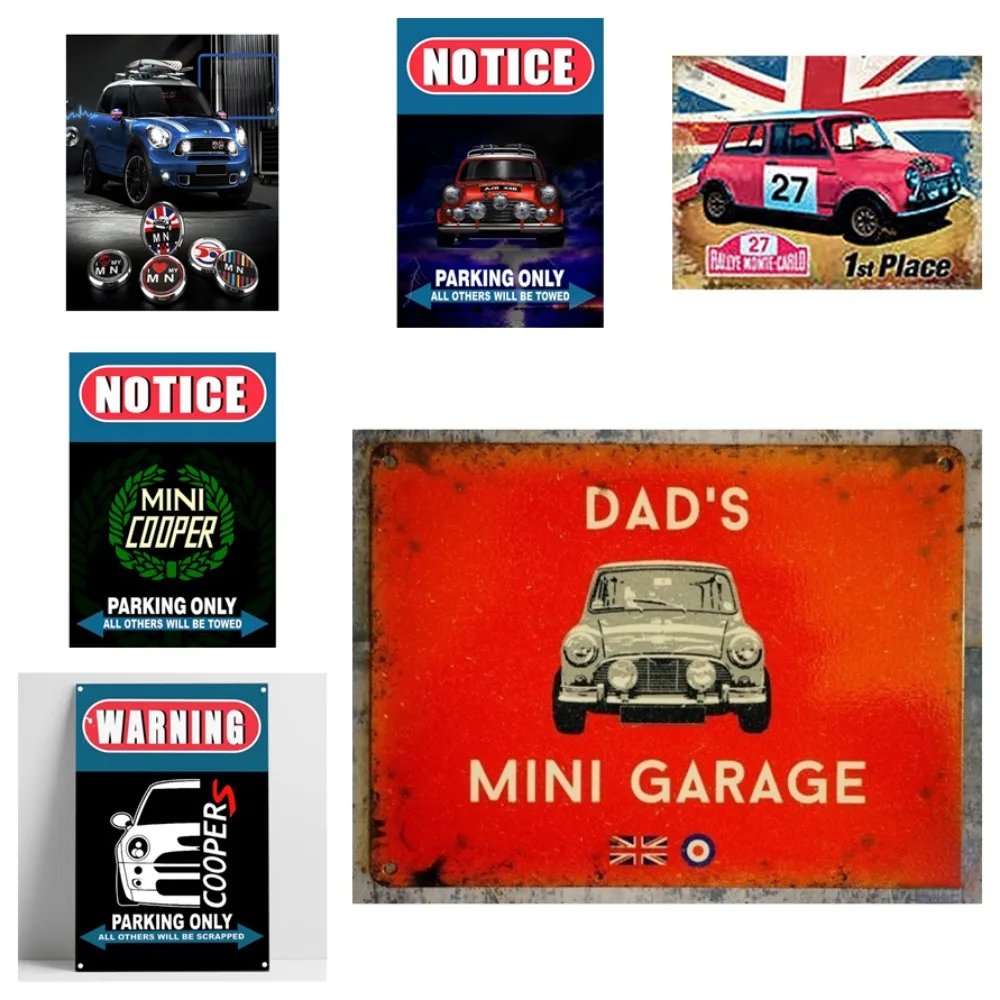 Metal-Tin-Sign-Poster-Wall-Plaque-Austin-Mini-Cooper-s-Garage-Tin-Plate ...
