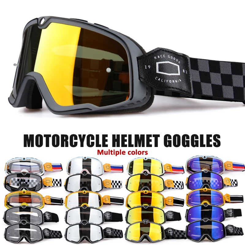Retro Motorcycle Goggles Ski Glasses Sunglasses ATV Goggles Non-slip ...