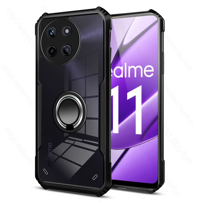 For Realme 11 4G Case TPU Soft Frame Clear Acrylic Back Cover Realme11 ...