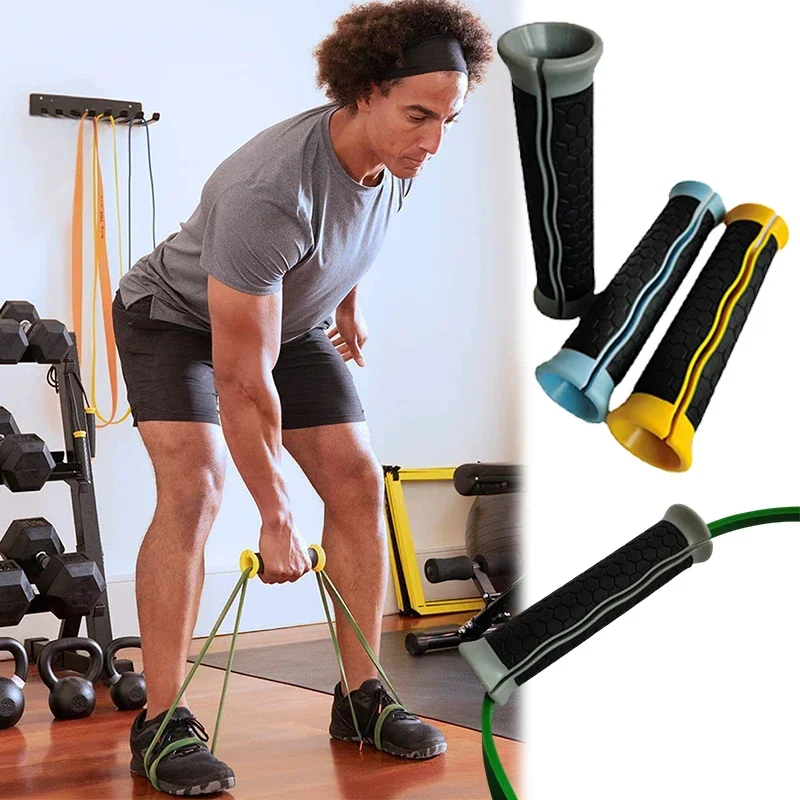 Elastic-Band-Sport-Handles-Fitness-Tension-Rope-Accessories-Rubberized ...