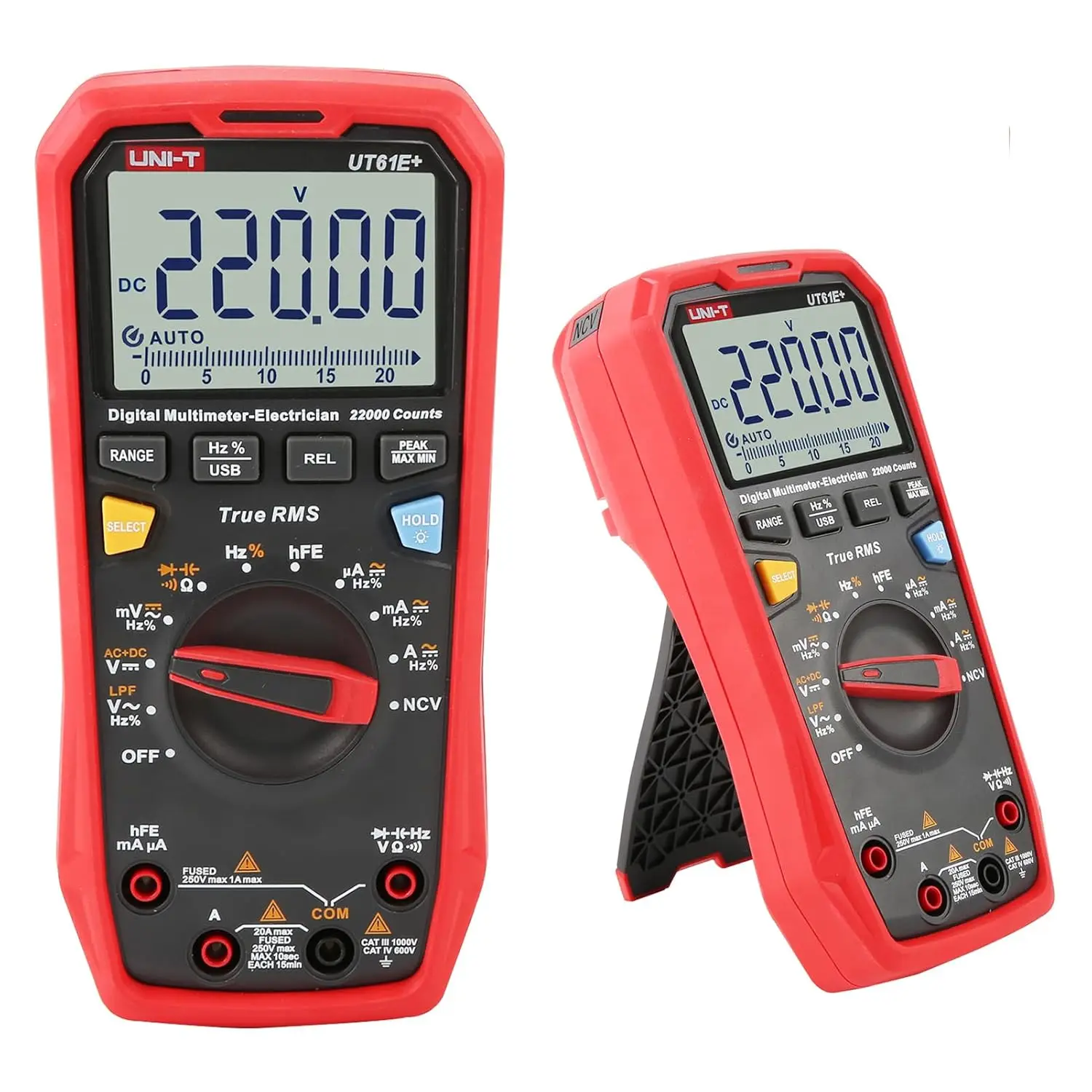 UT61E+ 1000V 20A Digital Multimeter, 22000 Counts, True RMS, Auto Range ...