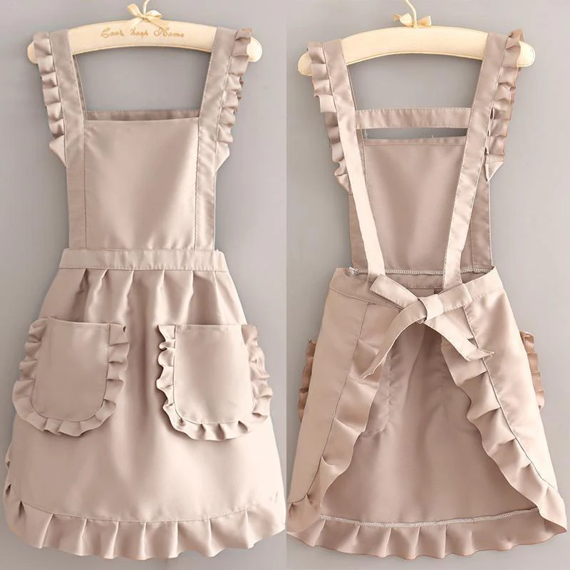 1Pcs-Cute-Korean-Style-Apron-Female-Nail-Shop-Kitchen-Coffee-Overalls ...