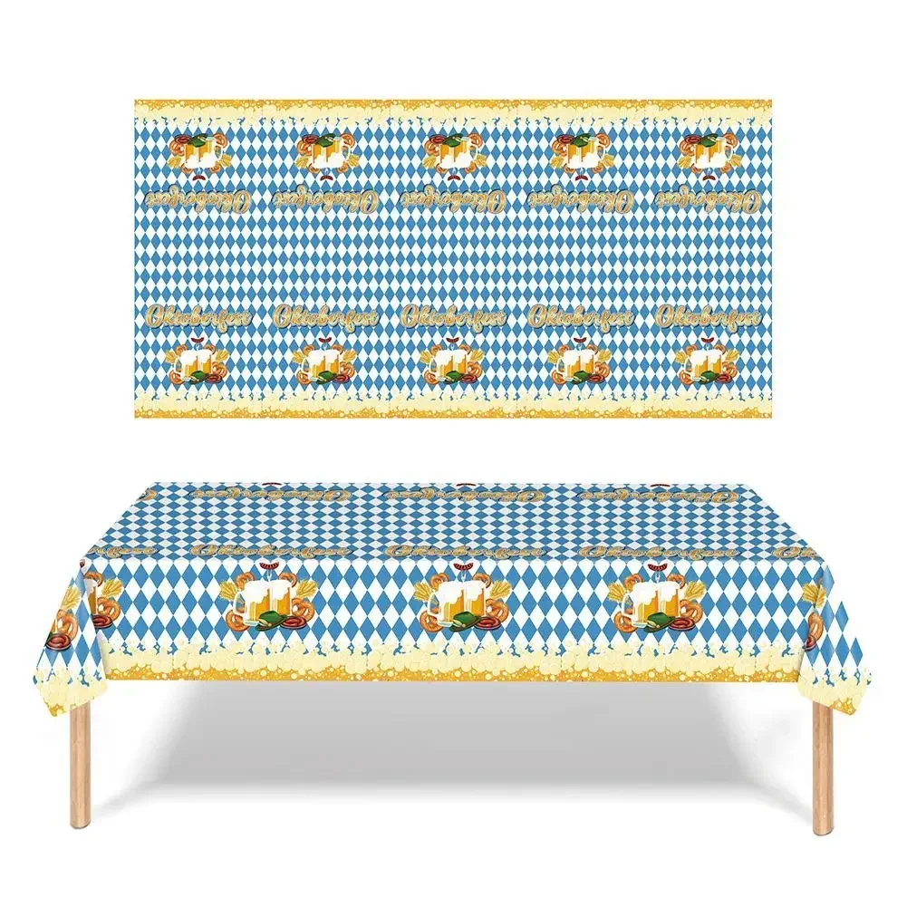 1PCS-Oktoberfest-Theme-Tablecloth-108-X-54-Inch-Toasts-Beer-Cutlery ...