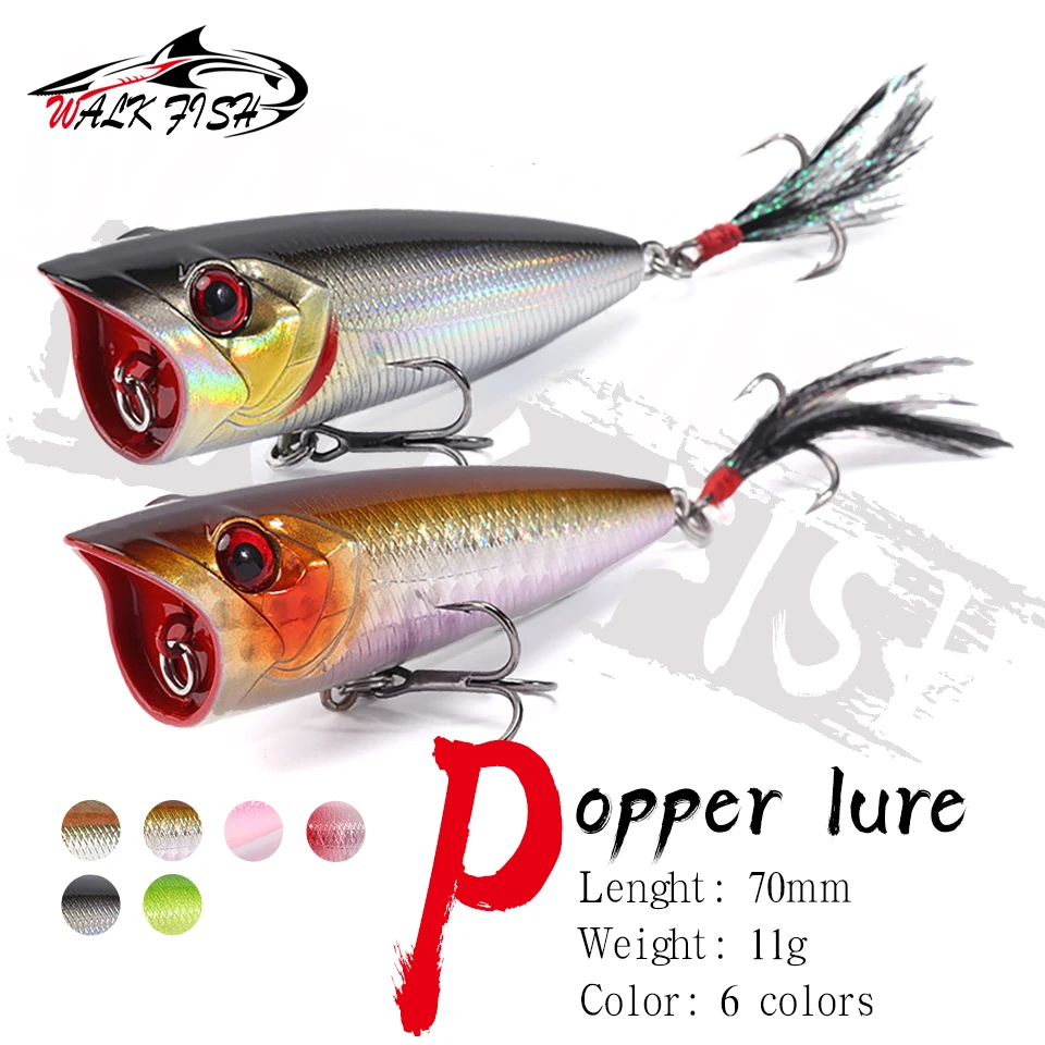 WALK-FISH-1PCS-70mm-11g-Popper-Lure-3D-Eyes-Topwater-Fishbait ...